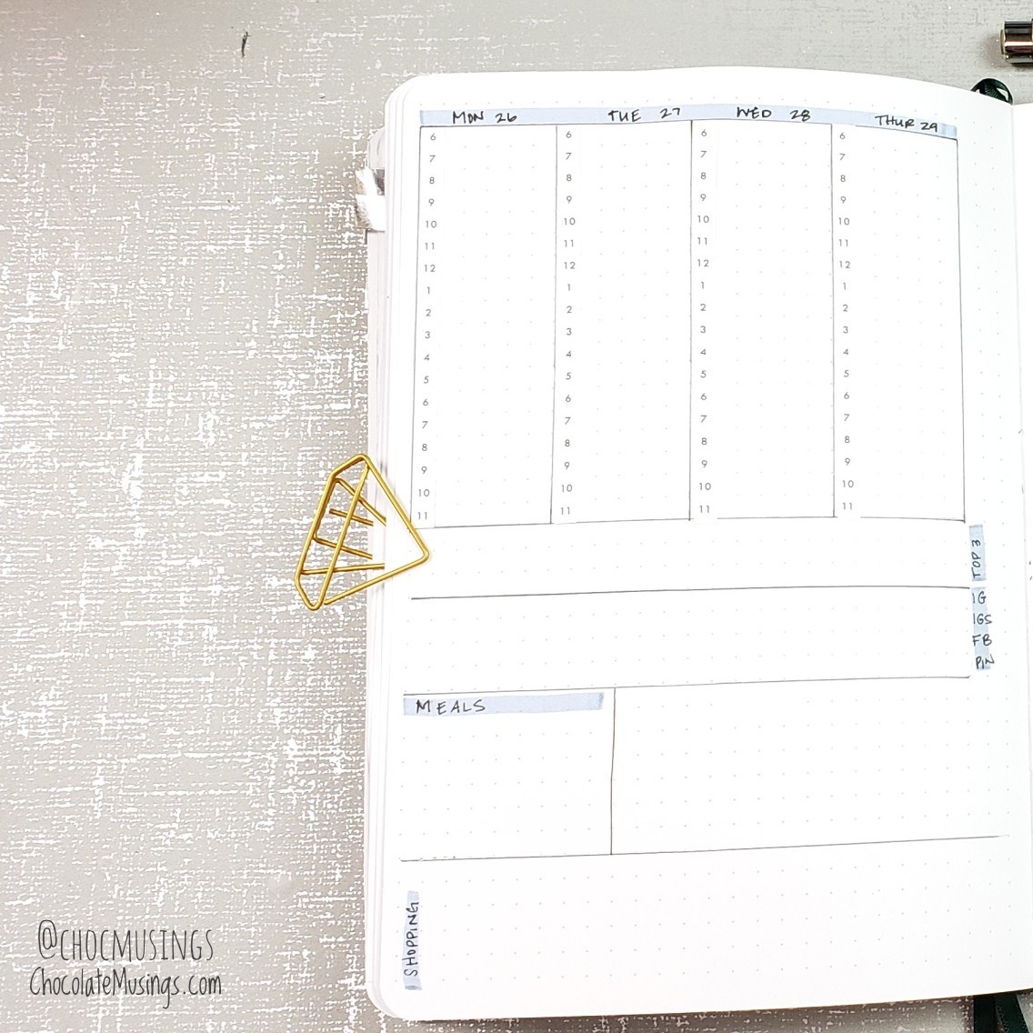 Weekly Time Block Spreads for Your Bullet Journal - Chocolate Musings